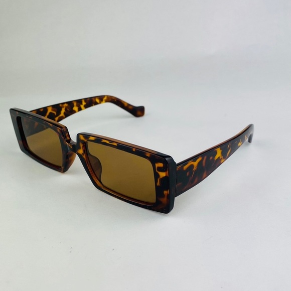 Accessories | Rectangule Cheetah Frame And Brown Lens Sunglasses | Poshmark